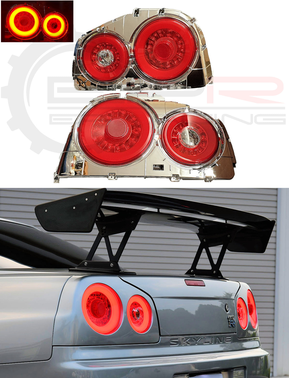 R34 GTT/GTR V2 Halo LED Rear Lights